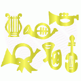 Musical Instrument Filigree, pack/6