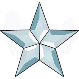 5 Point Star Bevel Cluster, 7"