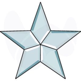 5 Point Star Bevel Cluster, 10-1/2"